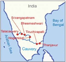 Kaveri (Cauvery) River System: Origin, Course & Tributaries