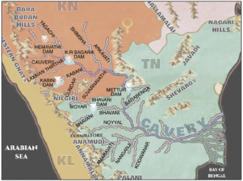 Kaveri (Cauvery) River System: Origin, Course & Tributaries